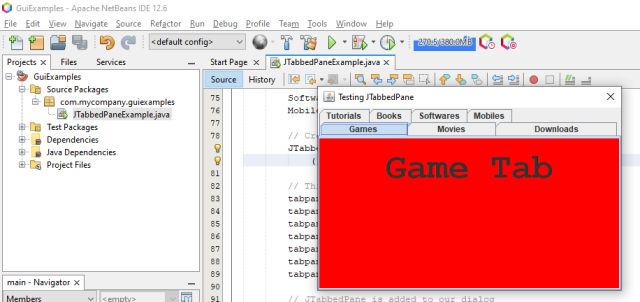 JTabbedPane in java with Examples using NetBeans-CSDN博客