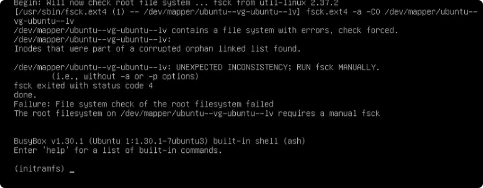 Ubuntu开机进入initramfs，解决办法来了！_Linux-CSDN专栏