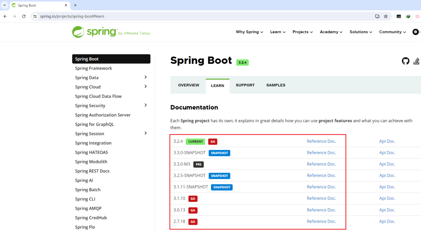 Spring或SpringCloud查看指定版本的文档_spring 查看历史版本文档-CSDN博客