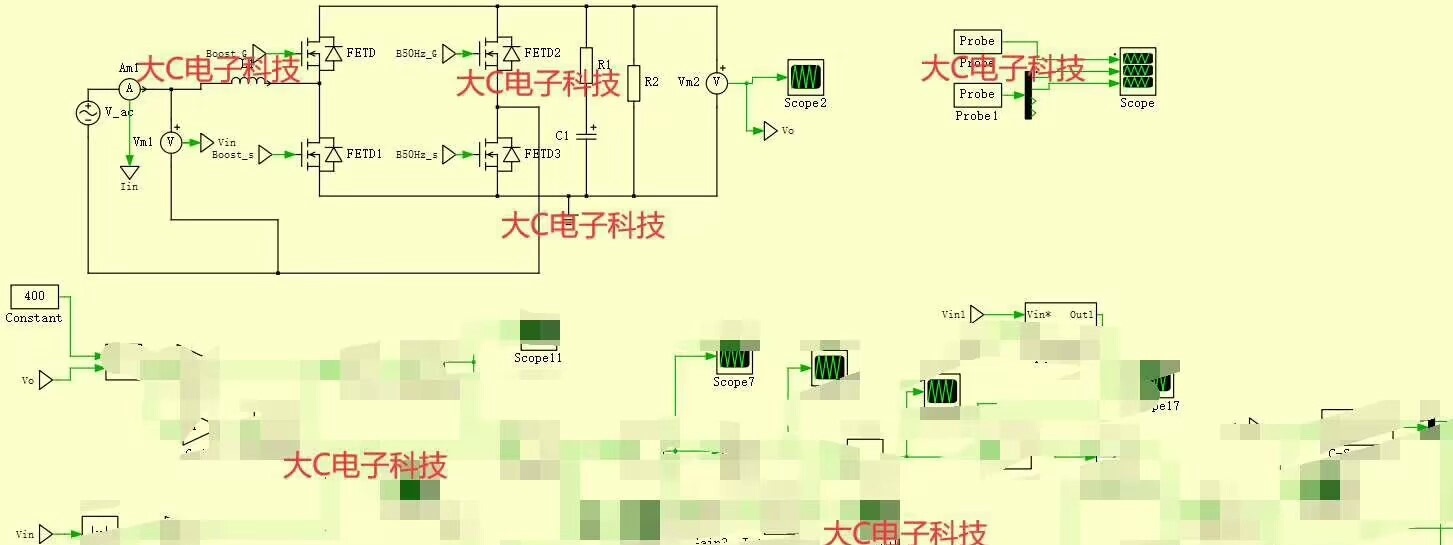 利用Plecs软件的仿真实现单相无桥PFC图腾柱：电压外环与电流内环双环控制策略及输入电压前馈..._plecs中如何进行电压外环+电流内环扫频-CSDN博客
