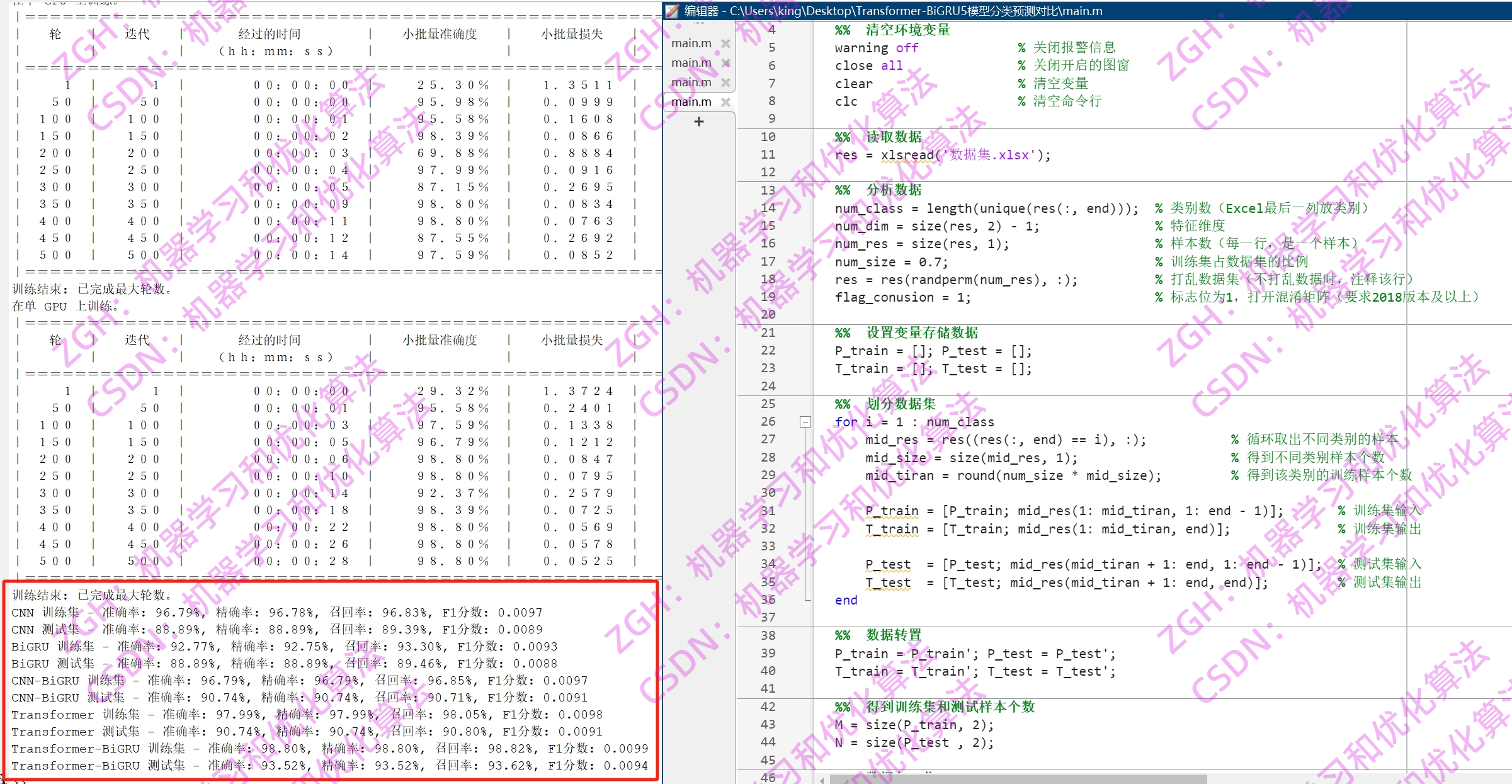 Matlab Transformer-BiGRU 5模型多特征分类预测一键对比 (多输入单输出)-CSDN博客