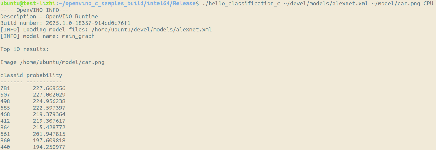 在 ubuntu22.04 中 安装 OpenVINO 并运行 Classification C Sample_ubuntu22.04安装openvino-CSDN博客