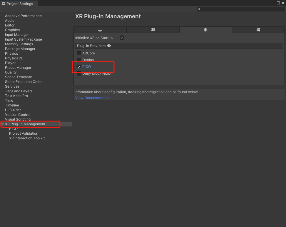 Pico项目配置基础教程（一）：基础相机设置、前后移动、转向以及打包导出APK设置_unity pico工程-CSDN博客