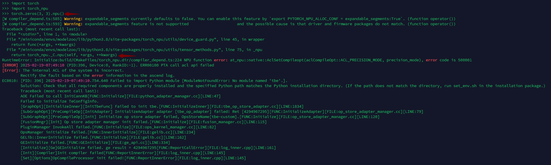 华为昇腾Ascend系列之02ModelZoo训练环境搭建_the internal acl of the system is incorrect-CSDN博客