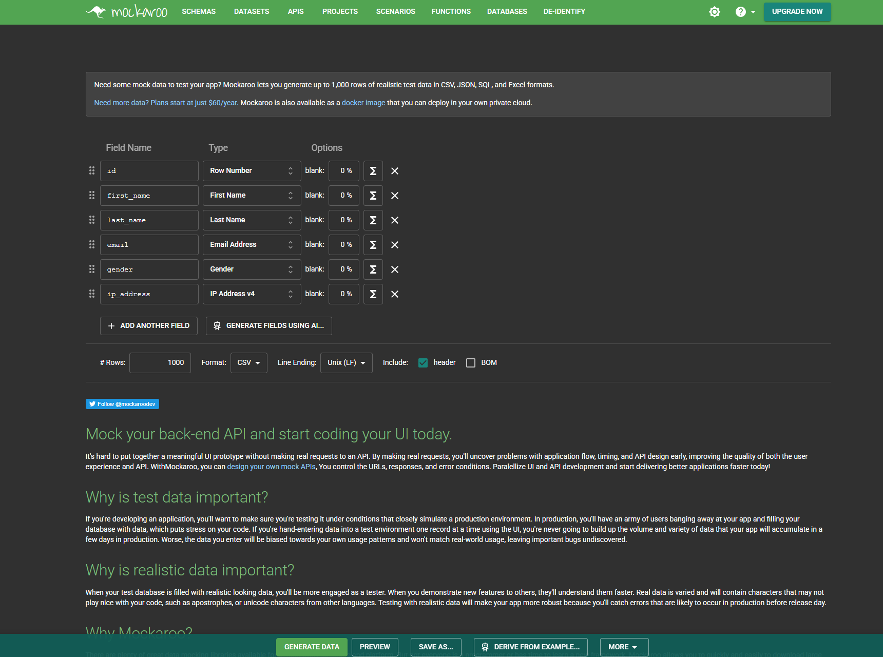 揭秘！测试开发速看，Mockaroo 如何轻松解决 90% 测试数据难题！_mockaroo本地部署-CSDN博客