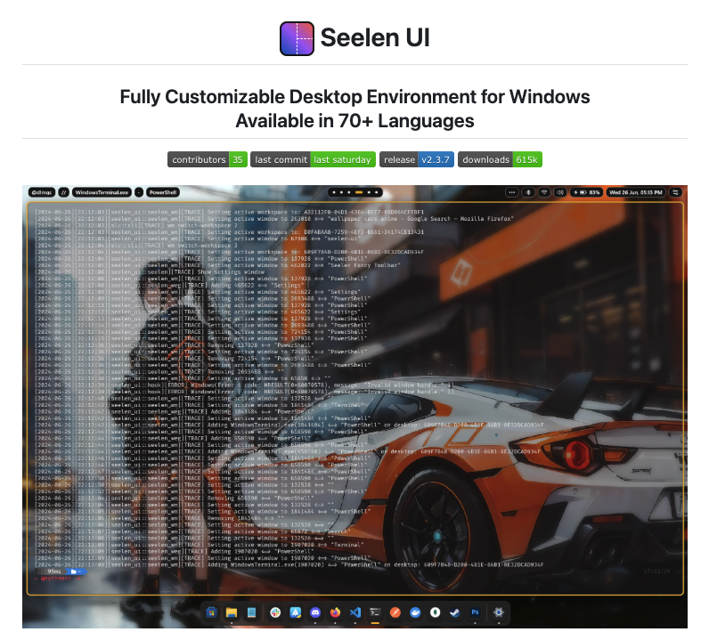 Github 8.3K star，一款让你的桌面颜值和效率直接拉满的神器！_fences 金舟桌面 seelen ui rainmeter-CSDN博客