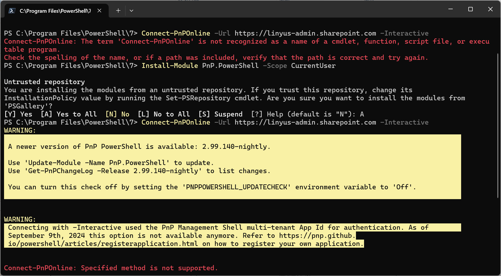 安装和使用 PnP PowerShell 操作 SharePoint Online_pnp.powershell-CSDN博客