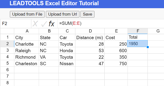 使用 LEADTOOLS Excel Web 编辑器实现函数_开源 excel web编辑-CSDN博客