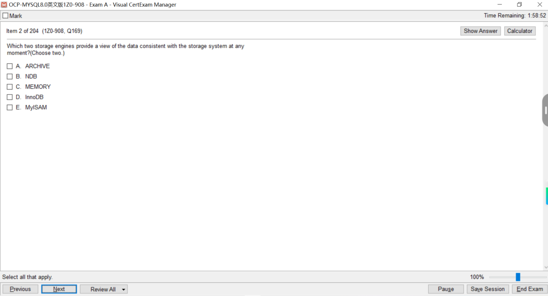 MySQL 8.0 OCP 1Z0-908 考试解析指南(三)终结篇-CSDN博客