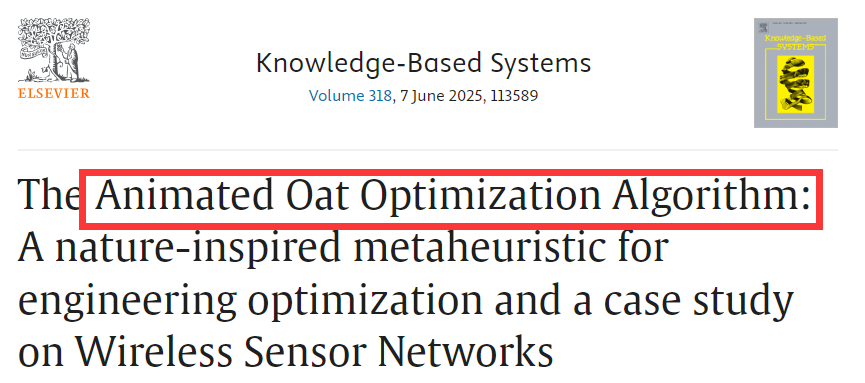 2025年6月一区SCI-不实野燕麦优化算法Animated Oat Optimization-附Matlab免费代码-CSDN博客