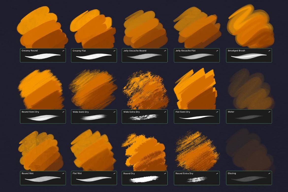 24款逼真水粉水彩线条颗粒水墨效果procreate绘画笔刷画笔素材 Gouache Procreate Brushes-CSDN博客