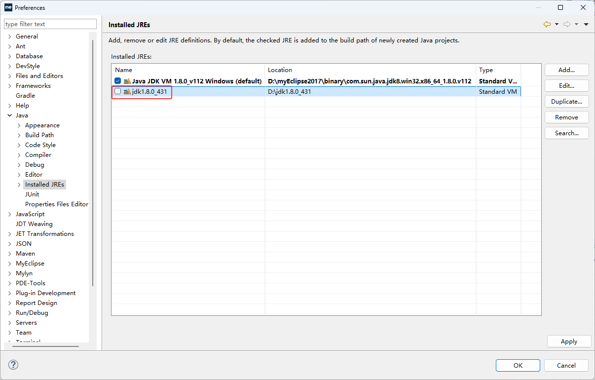 Java开发, 在myeclipse中配置jdk, 图文并茂超详细小白保姆级教程_myeclipse配置jdk-CSDN博客