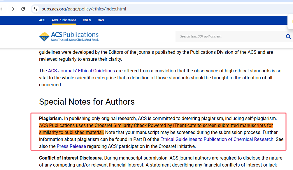 ACS期刊的投稿查重要求_acs applied materials & interfaces期刊发表需要查重吗-CSDN博客
