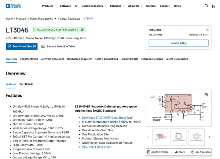 LTspice 上手教程 —— 仿真 LDO 电源（LT3045）_ltspice 功率-CSDN博客