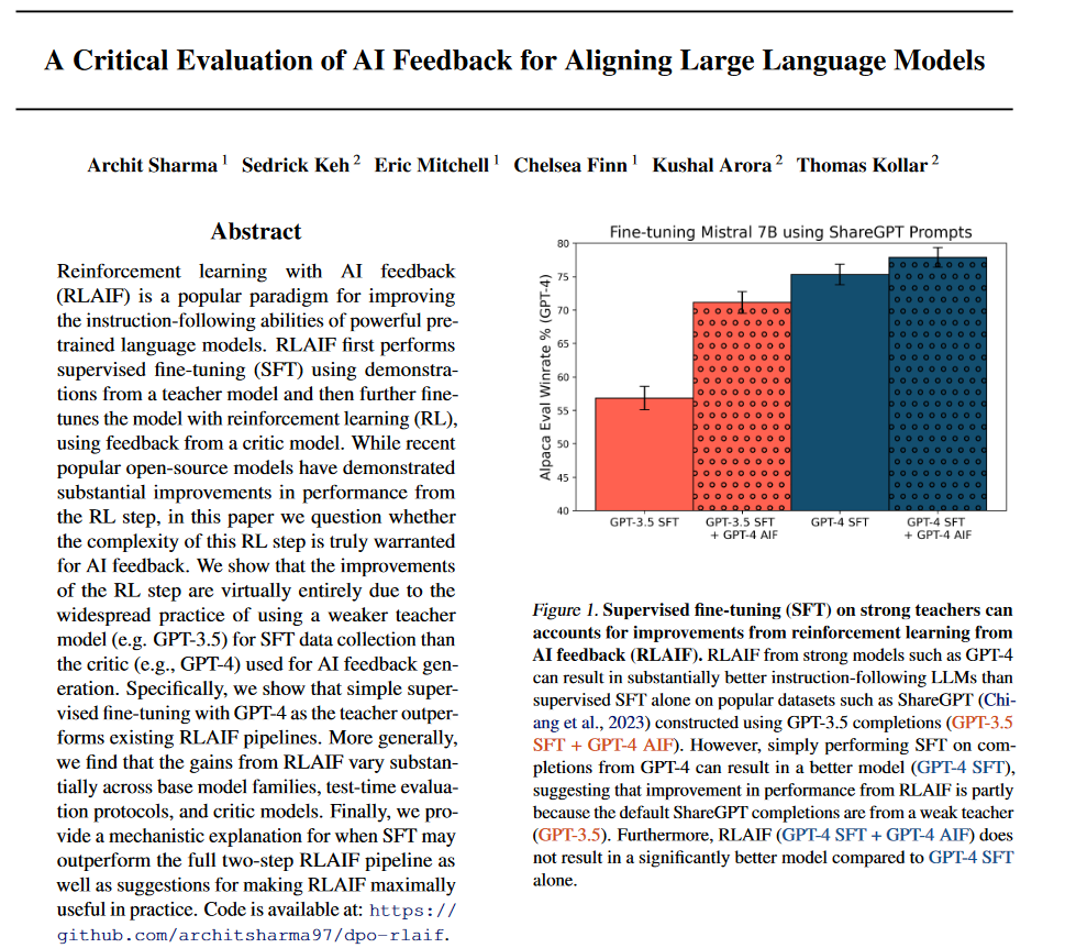 每日论文速递 | 深入分析RLAIF与SFT对大模型alignment的影响_LLM大语言模型-CSDN专栏