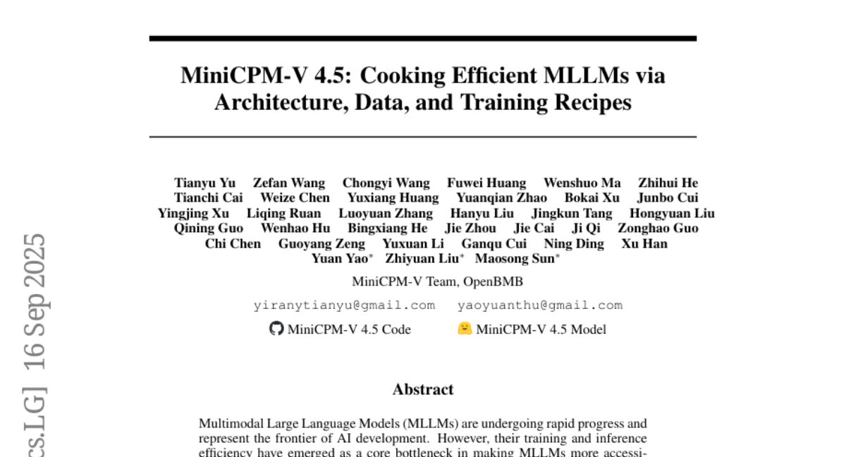 8B参数的MiniCPM-V 4.5：小身材大智慧，多模态AI模型的效率革命-CSDN博客