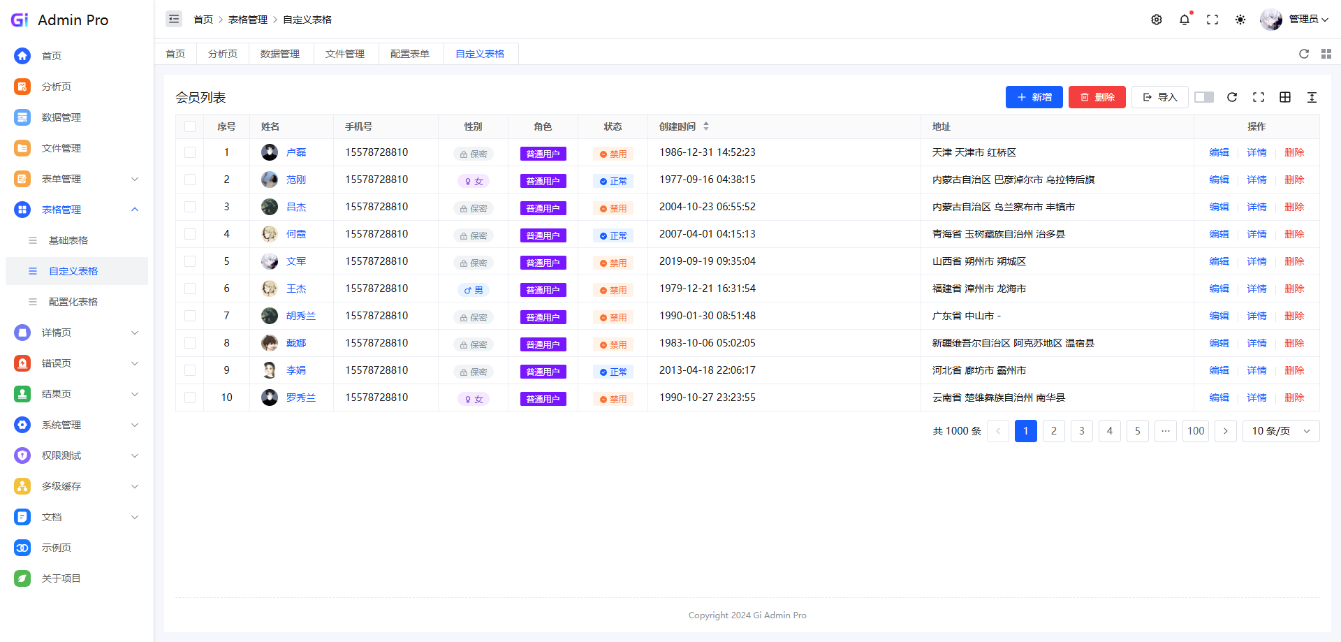 一个开源免费 Vue3 中后台模版!gi Admin Pro Csdn博客