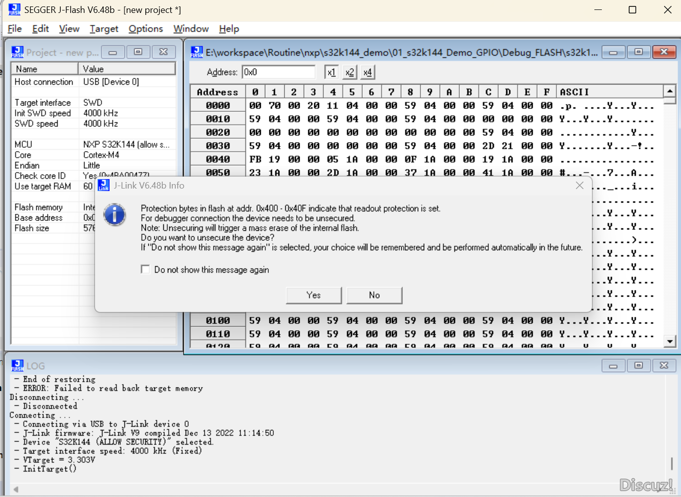 [G32A] G32A1445如何进行FLASH读保护_jflash芯片选择里面allow sercurity是什么意思-CSDN博客