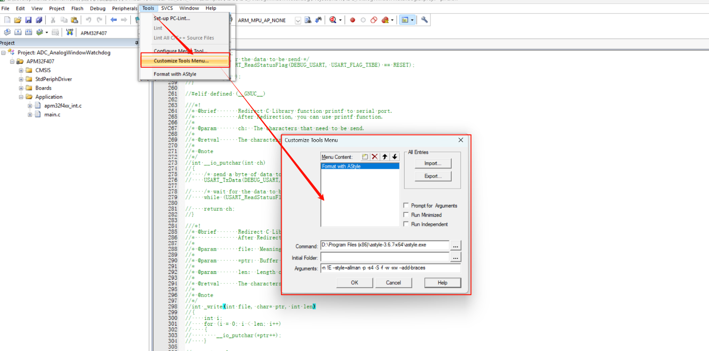 使用 AStyle 在 Keil 中进行代码格式化：从手动调整到一键美化_keil astyle-CSDN博客