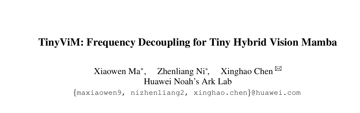 【ICCV2025】计算机视觉|TinyViM：即插即用！让你的视觉模型高效涨点！-CSDN博客