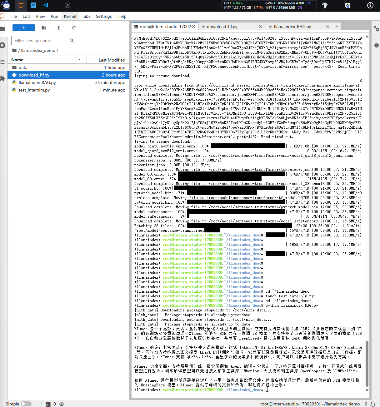 书生大模型实战营LlamaIndex+InternLM RAG 实践_任务要求3 :将 streamlit+llamaindex+浦语api的 space 部署到 hug-CSDN博客