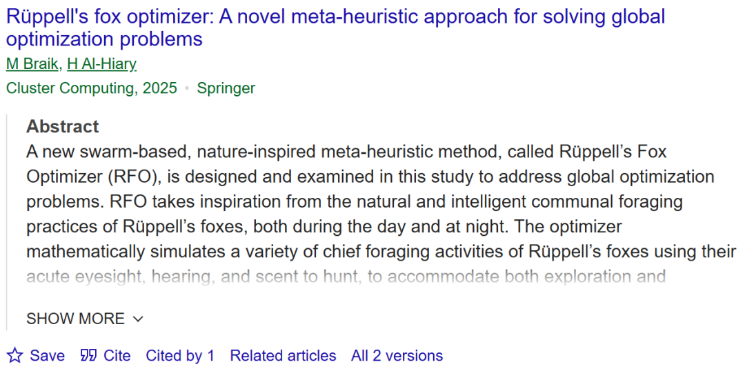 吕佩尔狐优化算法(RFO)-2025年SCI新算法-公式原理详解与性能测评 Matlab代码免费获取_吕佩尔狐算法-CSDN博客