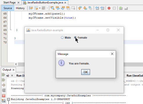 Java JRadioButton with ActionListener Example using Netbeans-CSDN博客