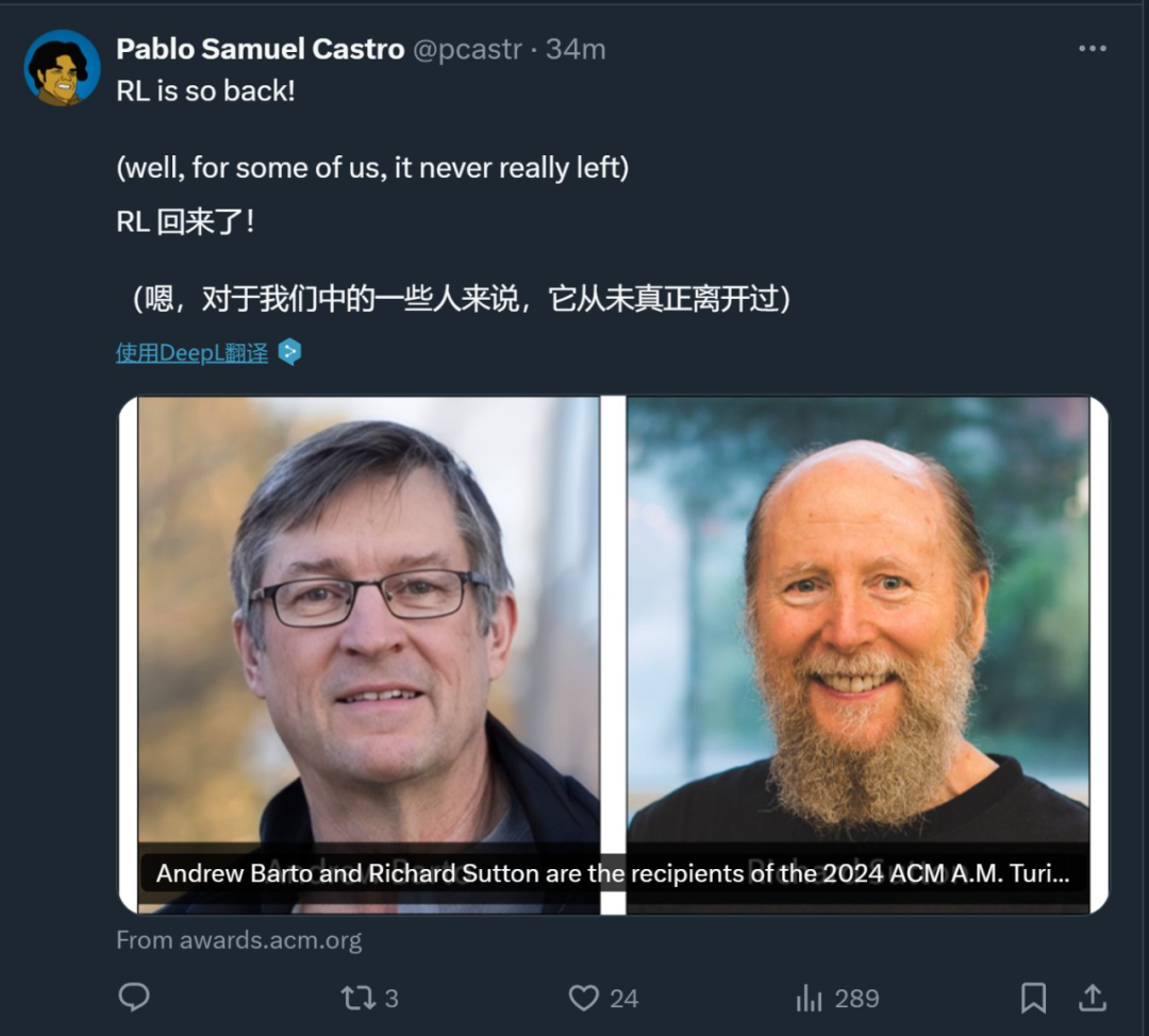 刚刚，2024图灵奖颁给了强化学习之父Richard Sutton与导师Andrew Barto_教学资源 图灵奖-CSDN博客