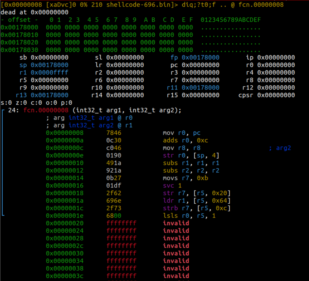 用Radare2模拟shellcode运行_radare2 v :vars(1:sp[0x78..0x78])-CSDN博客