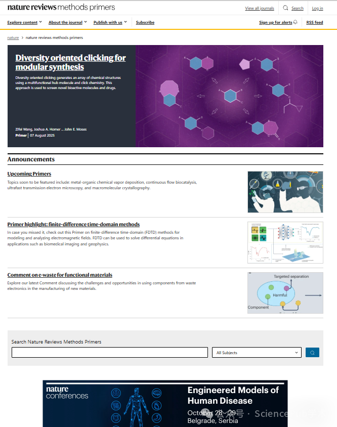 恭喜！领域排名第一，Nature旗下这本综合性子刊正式被SCI收录！_nature reviews methods primers影响因子-CSDN博客
