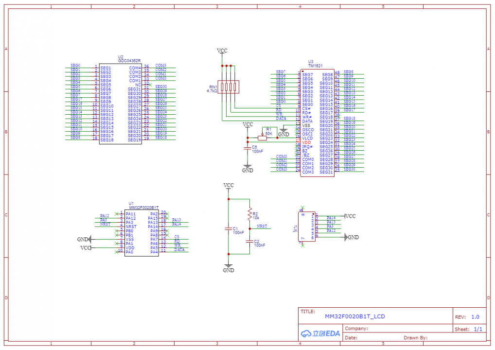 [MM32生态]基于MM32实现的通用段码液晶显示屏程序架构_mm32g0001原理图-CSDN博客