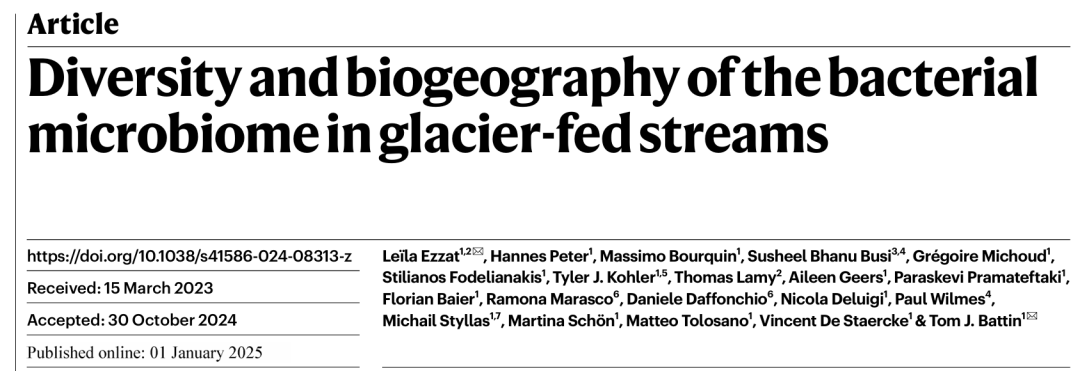 Nature | Tom J Battin组-冰川补给溪流中细菌微生物组的多样性和生物地理学-CSDN博客