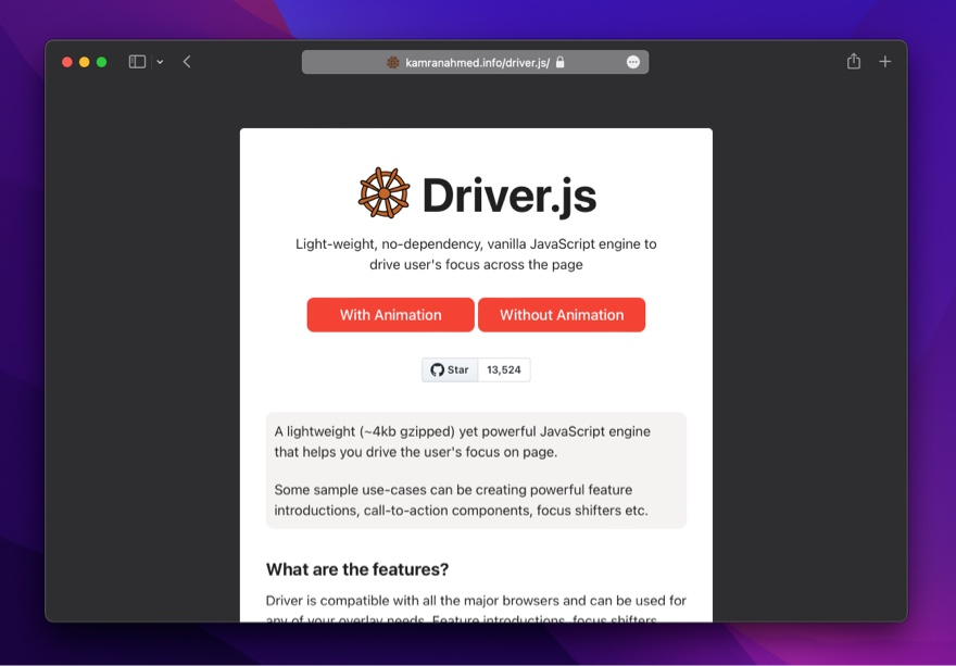 Driver.js：轻量级用户引导插件，小而美的界面，让用户体验飞起来！_那个新手引导插件支持引导实际操作-CSDN博客