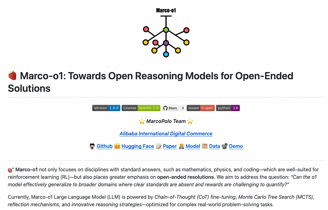 阿里AI团队开源：探索面向开放型问题的推理大模型 Marco-o1_macro-o1 阿里-CSDN博客