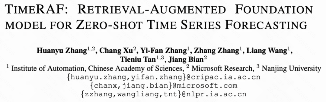 时间序列基础模型结合RAG，提升Zero-shot Learning时序预测效果_timeraf: retrieval-augmented foundation model for -CSDN博客