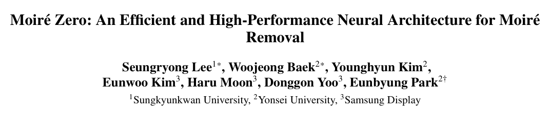 Moiré Zero：迈向“零”摩尔纹，一种高效、高性能的图像去摩尔纹新架构_moire zero-CSDN博客