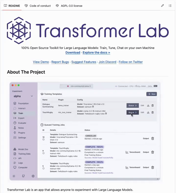 Transformer Lab：100%本地运行的LLM工作站，开箱即用的全能选手！-CSDN博客
