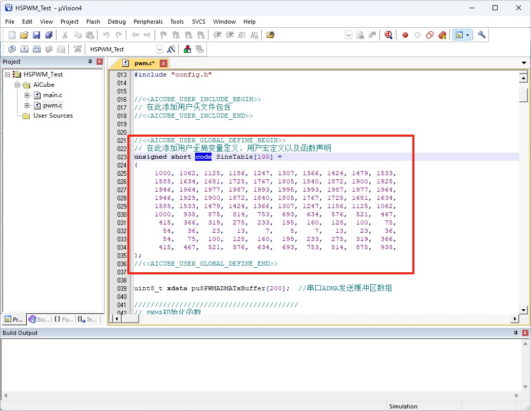 AiCube图形化程序自动生成【高级PWM-DMA自动产生互补SPWM波形】的代码_pwm波形图生成工具-CSDN博客