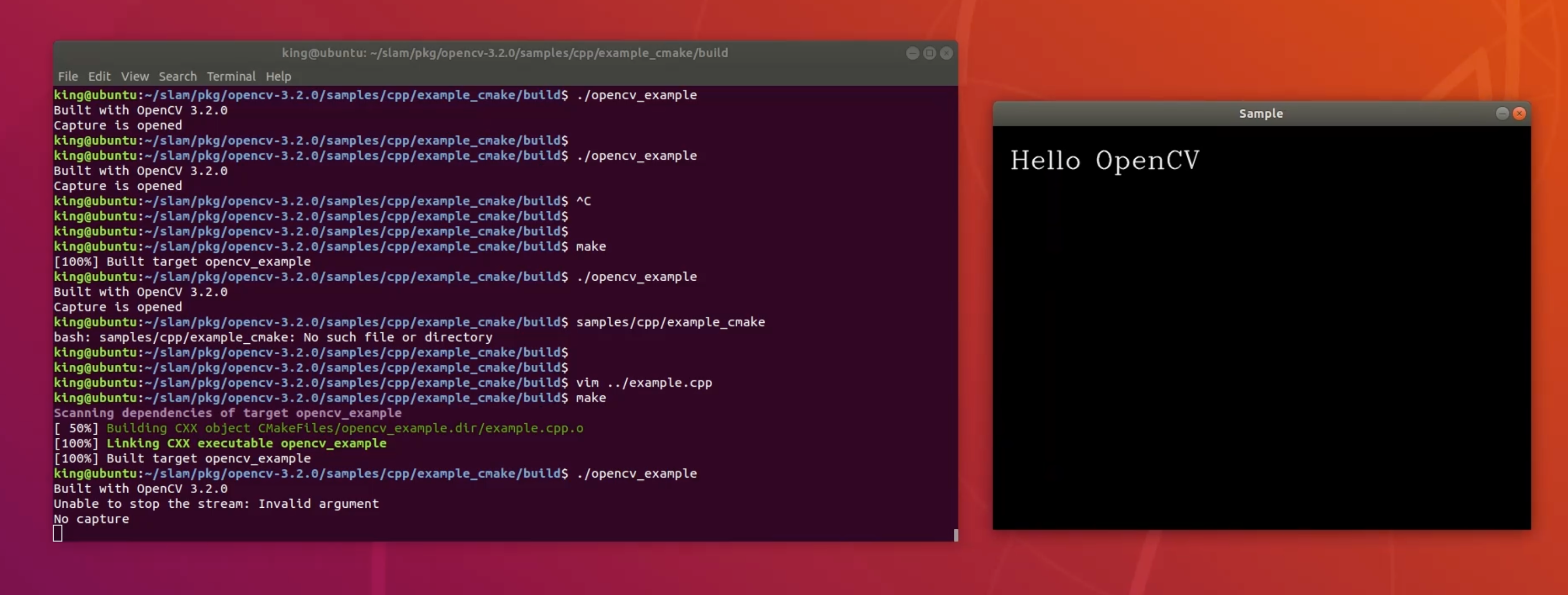 【SLAM】ubuntu 18.04 下 OpenCV 3.2.0 的 opencv_example 运行闪退-CSDN博客
