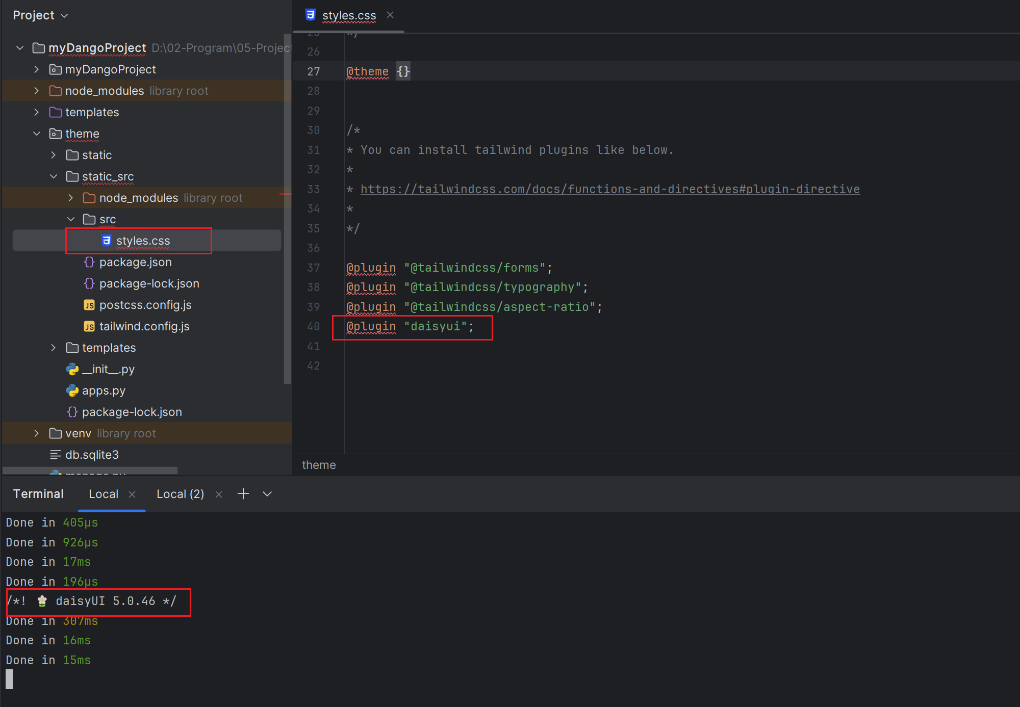 全网最新！Django + Tailwind CSS + DaisyUI 快捷安装教程_tailwindcss daisyui-CSDN博客