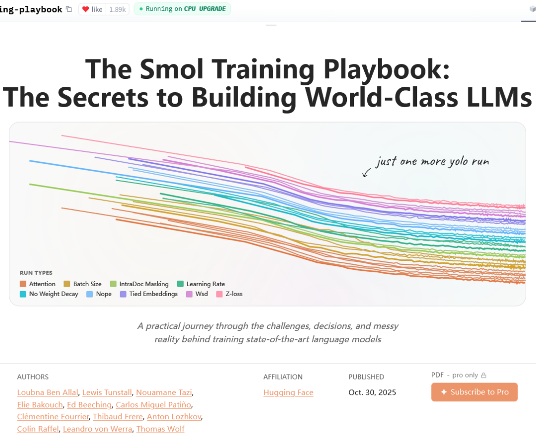 大模型开发者必读！拆解世界级AI模型的诞生，Hugging Face把4年模型训练经验写成了一本开源指南-CSDN博客