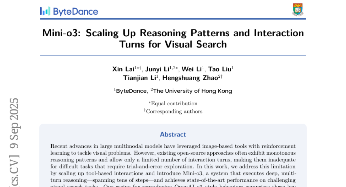 ByteDance Mini-o3实现AI深度视觉思考-CSDN博客