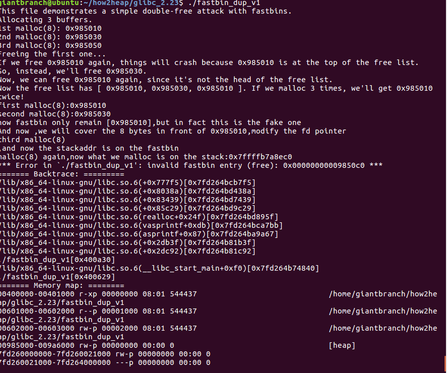 [how2heap] fastbin_dup.c(4)_how2heap 怎么编译-CSDN博客