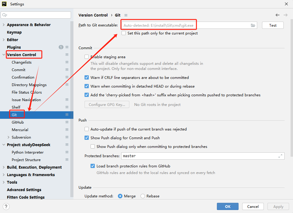 在Pycharm工具上使用Git_pycharm 配置git-CSDN博客