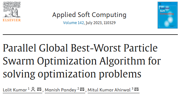 2023年ASOC SCI1区TOP：并行全局最优-最差粒子群算法GBWPSO，深度解析+性能实测_parallel global best-worst particle swarm ...